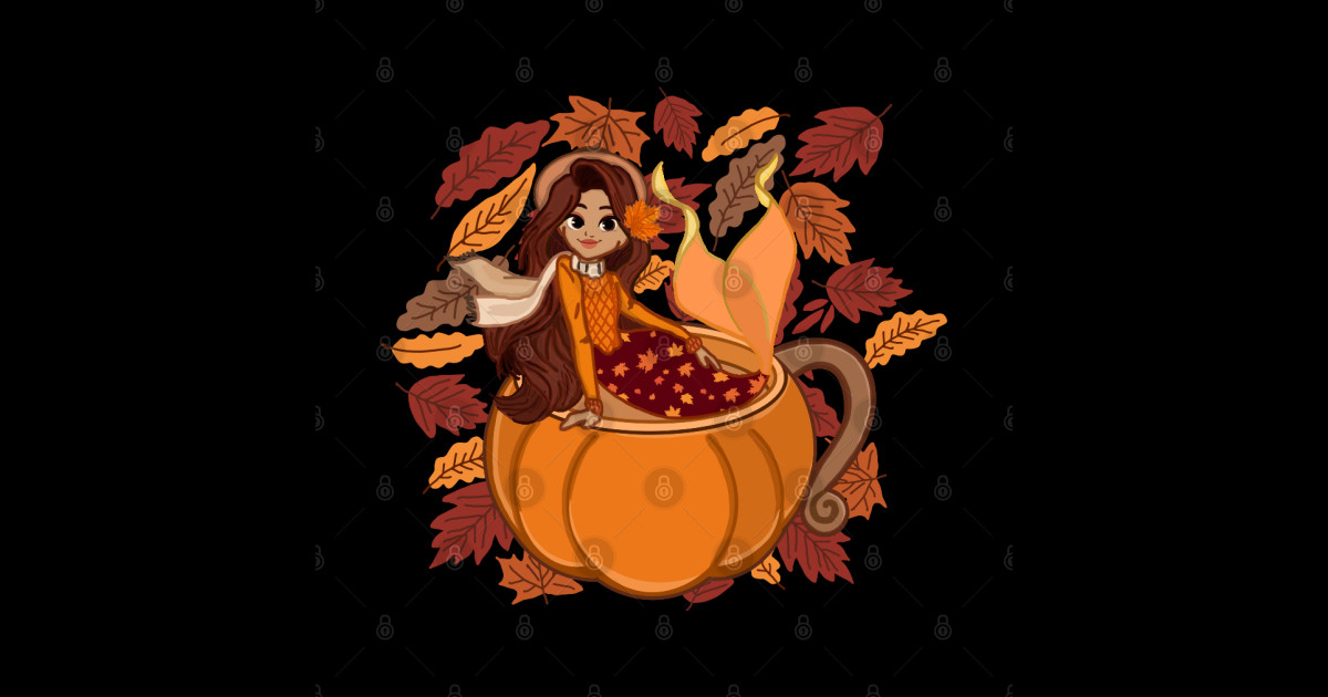 Fall Mermaid - Fall Mermaid - Sticker | TeePublic