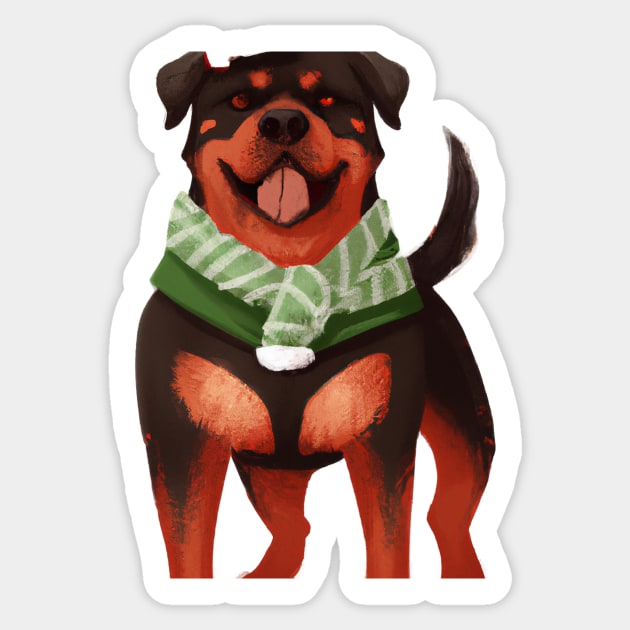 Cute Rottweiler Drawing - Rottweiler - Sticker | TeePublic