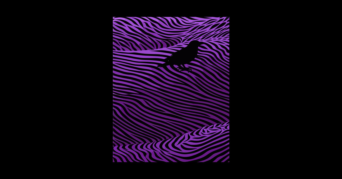 Trippy Raven Illustration with Mesmerizing Lines - Raven - Sticker ...