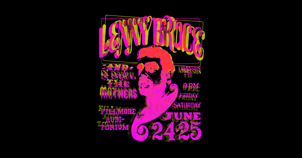 lenny bruce offset graphic - Lenny Bruce - Sticker | TeePublic