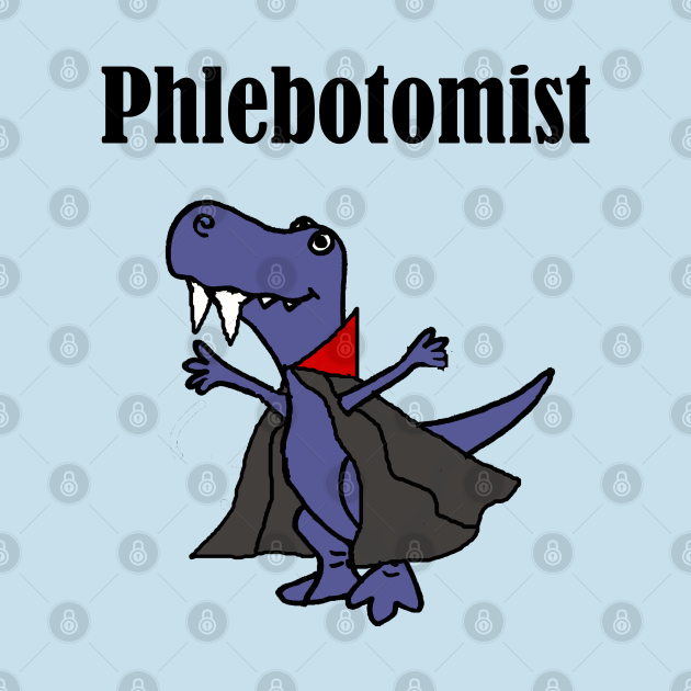 Funny Phlebotomist Vampire Cartoon - Phlebotomist - T-Shirt | TeePublic
