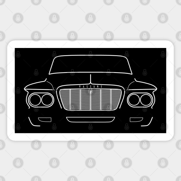 Valiant 1960s classic car white outline graphic - Valiant - Sticker ...