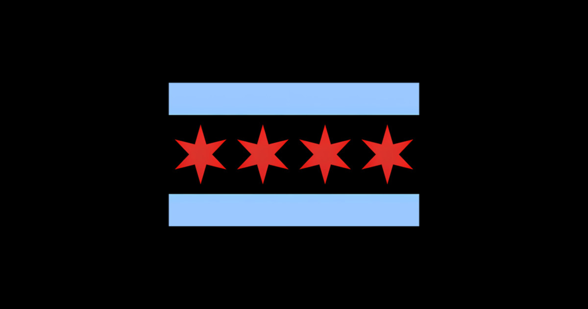 Chicago Flag City Of Chicago - Chicago Flag - Sticker | TeePublic