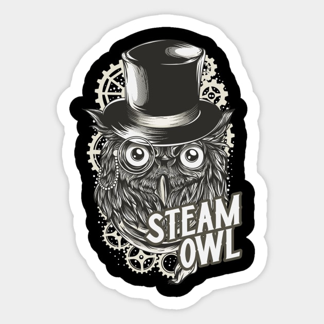 Steam owl - Vintage - Sticker | TeePublic