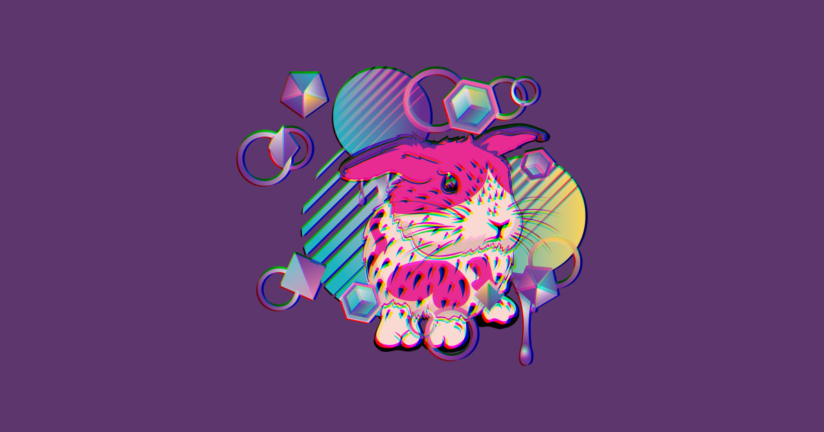 Techno bunny with patterns - Bunny - Posters and Art Prints | TeePublic
