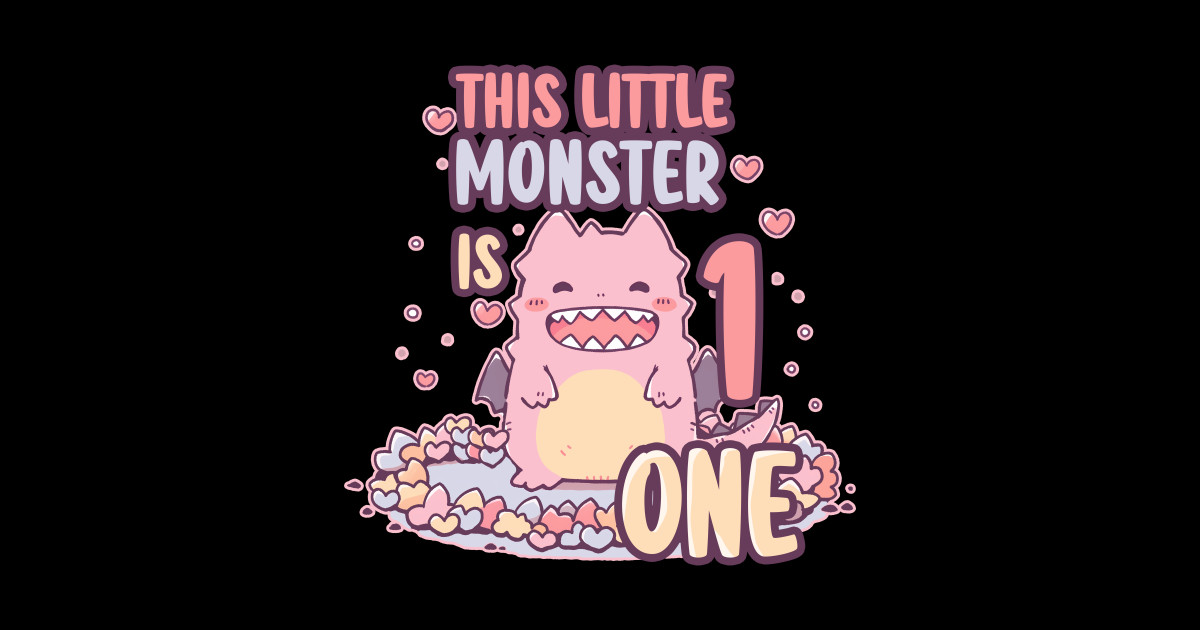 This Little Monster is One | 1st Birthday - First Birthday - Sticker ...