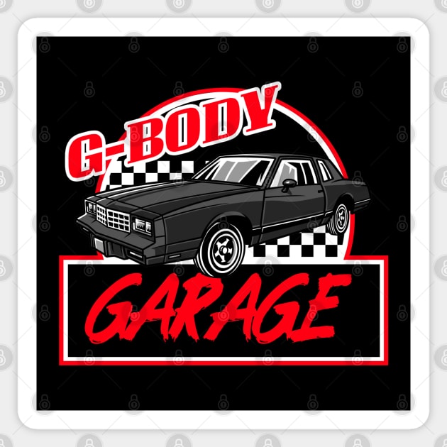 G Body Garage Car checkered Flag Racer - Garage - Sticker | TeePublic