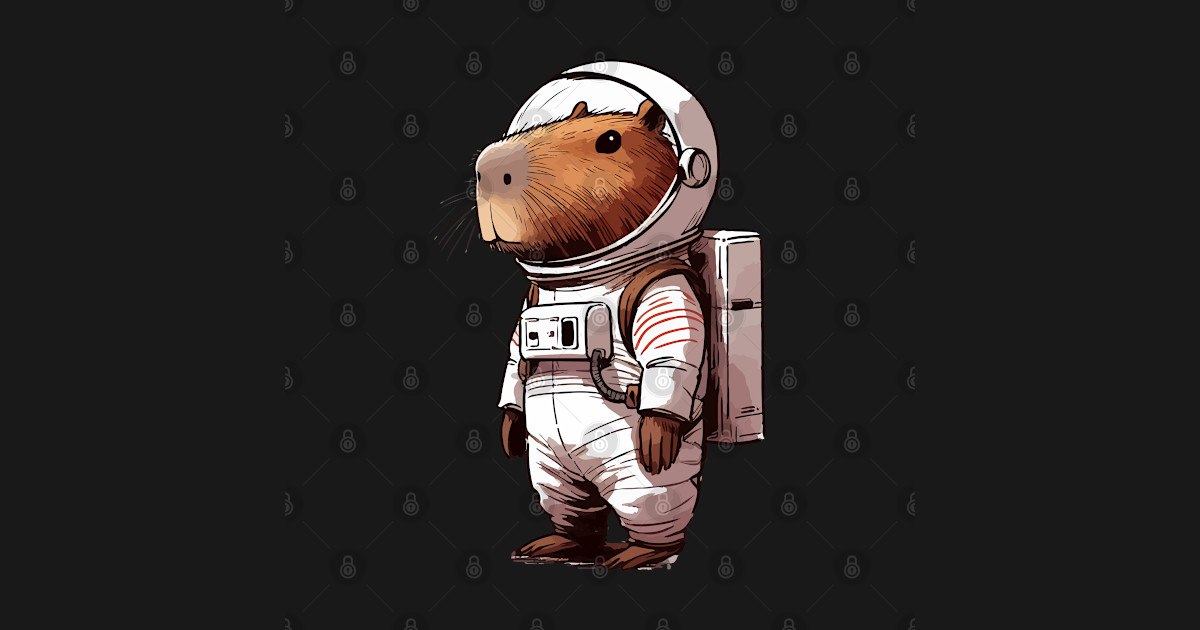 Funny Capybara Astronaut Space - Capybara - T-Shirt | TeePublic