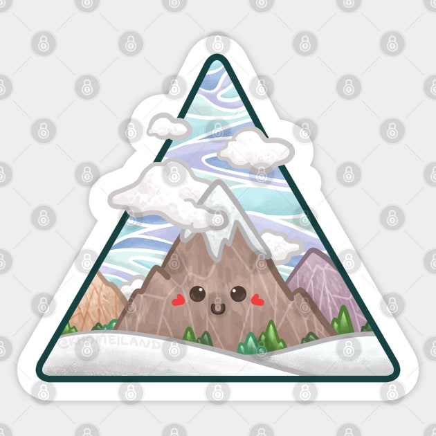 Smiley Cold Mountain - Winter Theme - Sticker | TeePublic