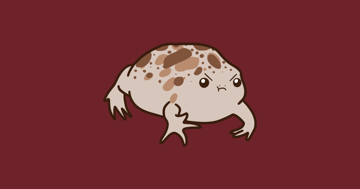 Cute Grumpy Desert Sand Frog - Frog - T-Shirt | TeePublic