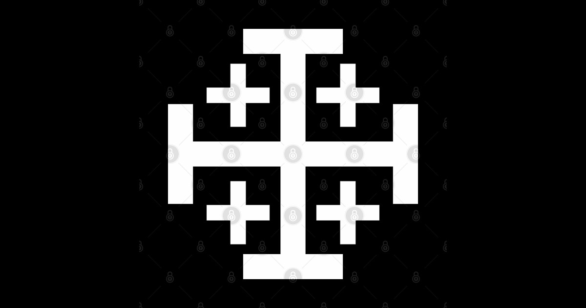 Jerusalem Cross (white) - Jerusalem - Sticker | TeePublic