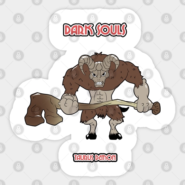 TAURUS DEMON IN CUPHEAD STYLE! - Taurus Demon - Sticker | TeePublic