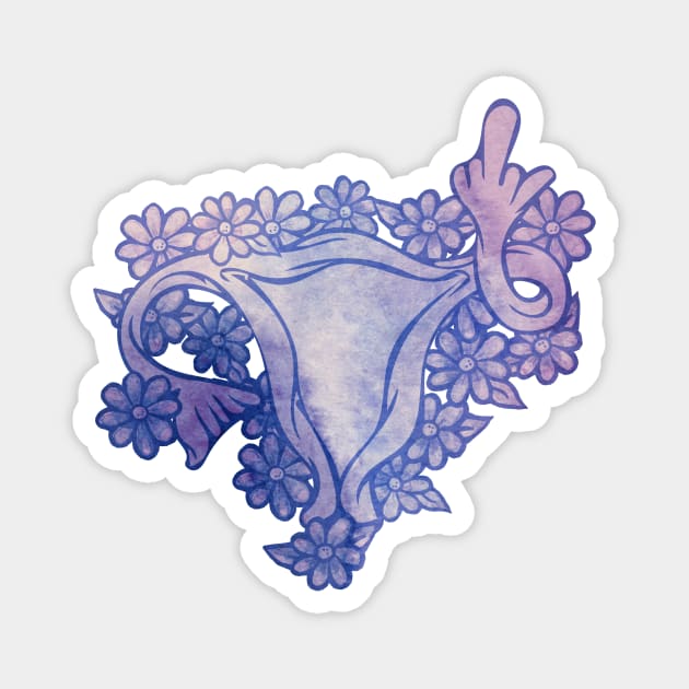 Angry Uterus And Its Middle Finger - Feminist - Magnet | TeePublic