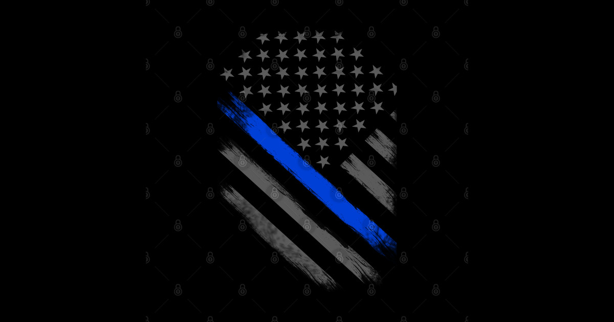 Thin Blue Line Flag Tactical - Thin Blue Line Flag - Sticker | TeePublic