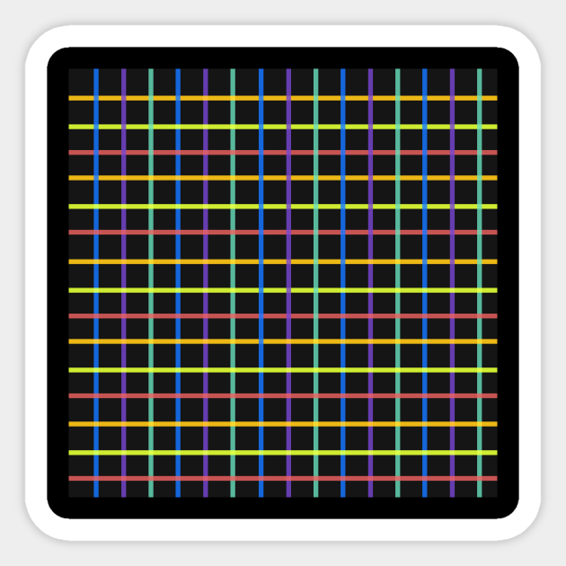 Black Rainbow Check - Rainbow Pattern - Sticker | TeePublic