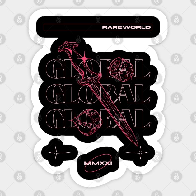 rare world , global - Global - Sticker | TeePublic