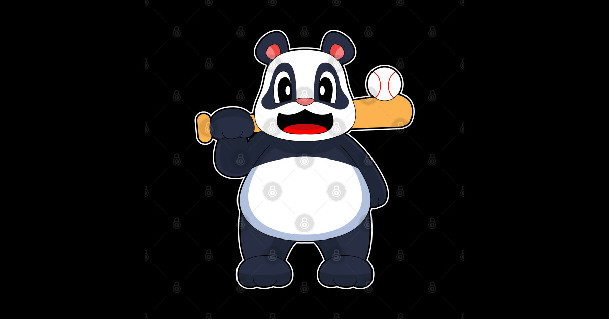 Panda Baseball Baseball bat - Baseball - Sticker | TeePublic