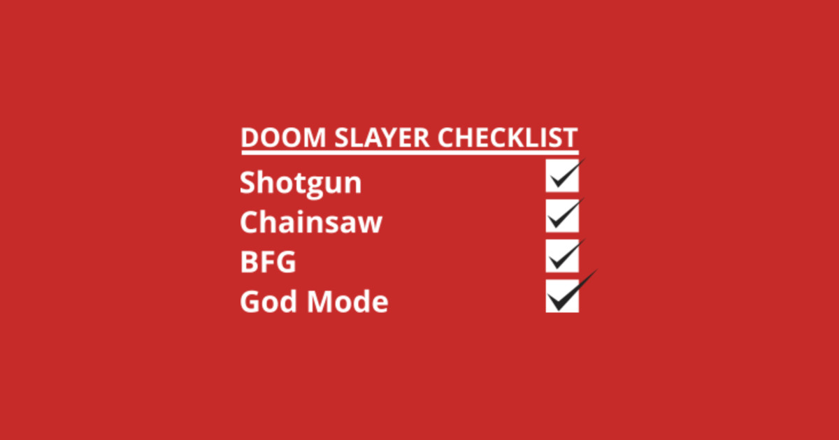 Doom Slayer Checklist | God Mode | Doom Eternal - Doom Eternal - Hoodie ...