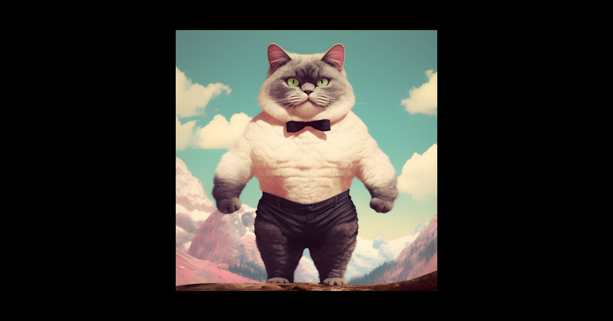 Feline Flex: The Beefcake Kitty Brigade - Earl - Funny Cat Design ...