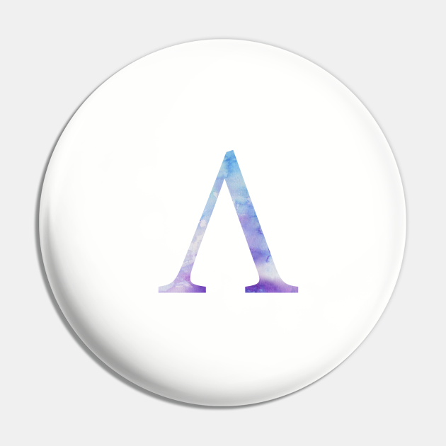 Blue Lambda Watercolor Letter - Watercolor - Pin | TeePublic