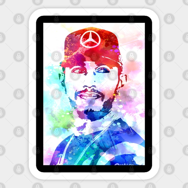 Lewis Hamilton Watercolor - Lewis Hamilton - Sticker | TeePublic