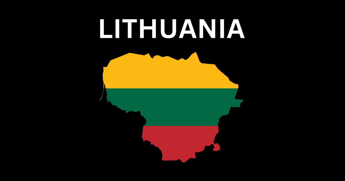 Lithuania Flag Map - Lithuania - Sticker | TeePublic