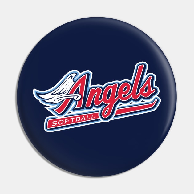 Angels Softball team script - Sacred Heart Angels - Pin | TeePublic