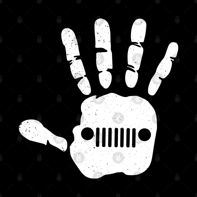 Jeep Hand Palm Print Funny Vintage Design Old Cars for Jeep Lovers ...
