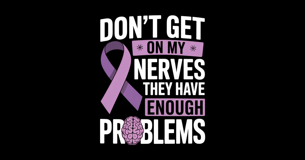 Chiari Malformation Awareness On my Nerves Purple Ribbon - Chiari ...