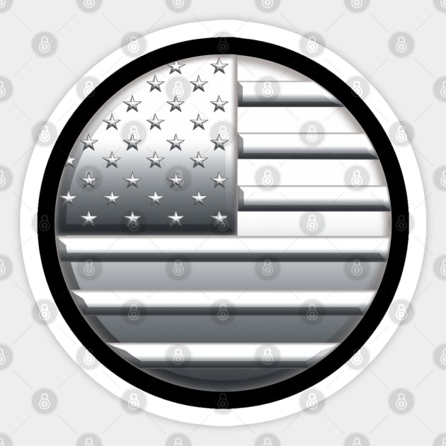 Chrome USA Flag - Usa Flag - Sticker | TeePublic