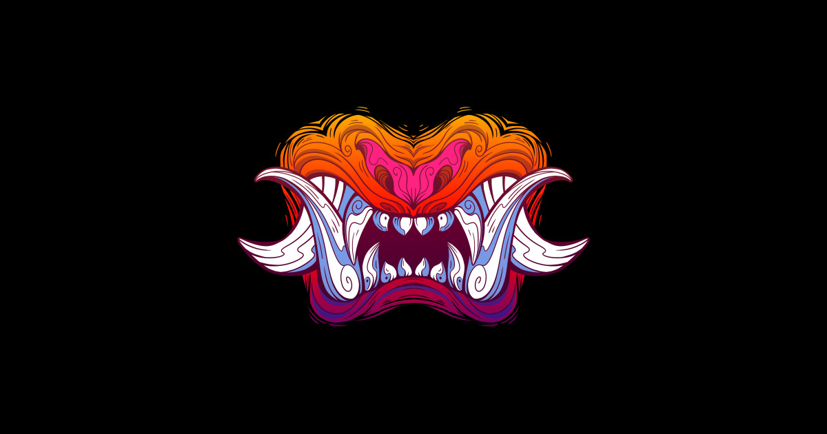 Oni Mask Tiger - Japanese Oni - Sticker | TeePublic