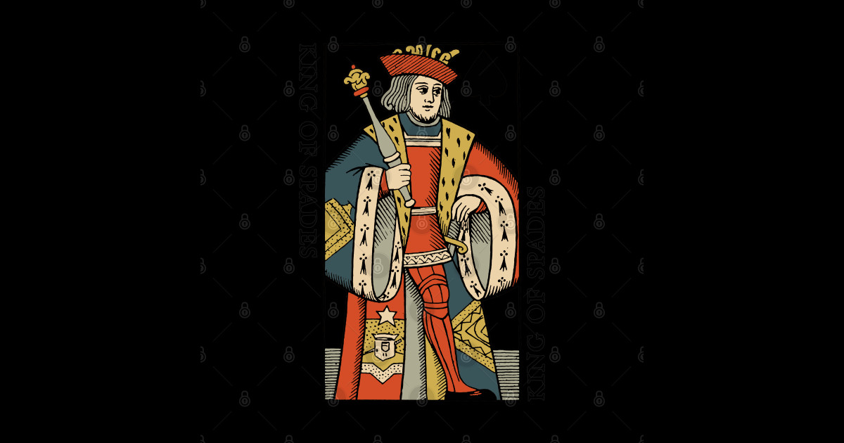 Original Standard Character of Playing Card King of Spades - Vintage ...
