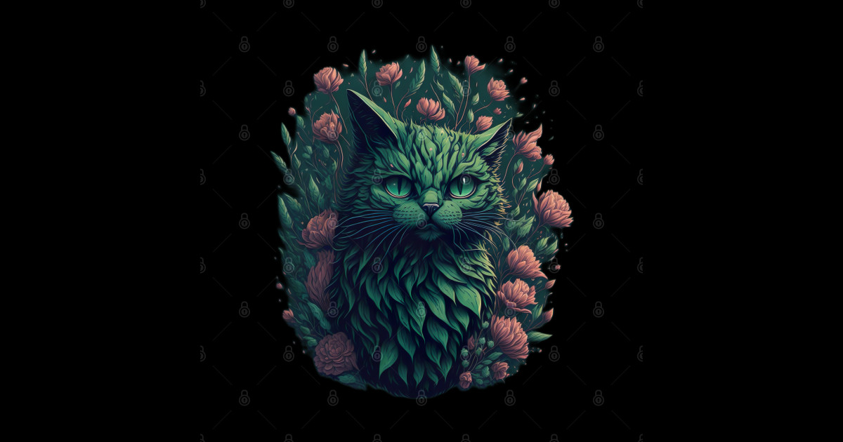 Green Cat - Green Cat - Sticker | TeePublic