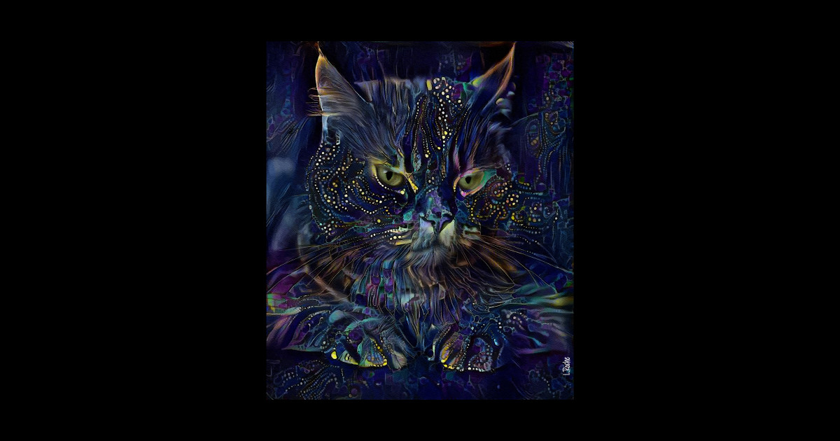 Karel, cat, chat, cat, kitty, lea roche paintings - Karel - Magnet ...