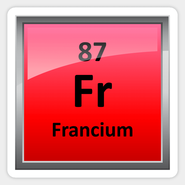 Francium Periodic Table Element Symbol - Francium - Sticker | TeePublic