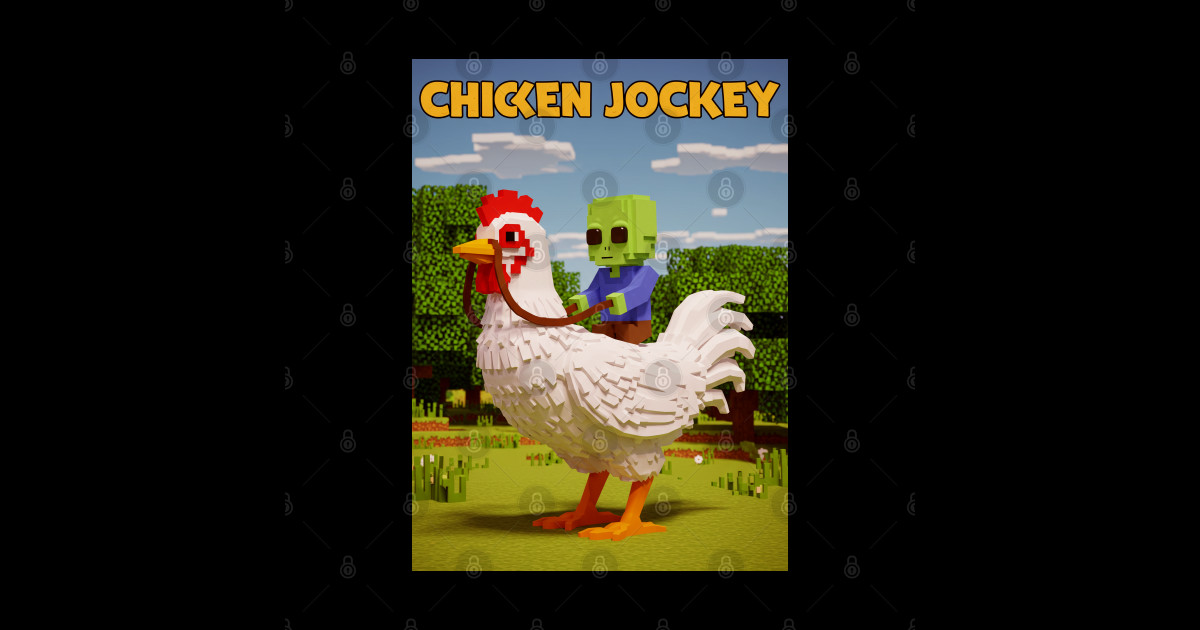 Chicken-Jockey - Funny Alien riding chicken - Chicken Jockey - Pin ...