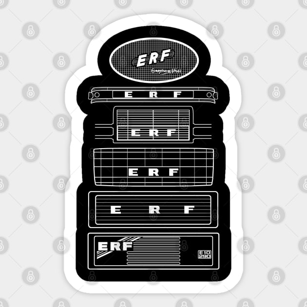 ERF classic British wagons evolution white outlines - Erf - Sticker ...
