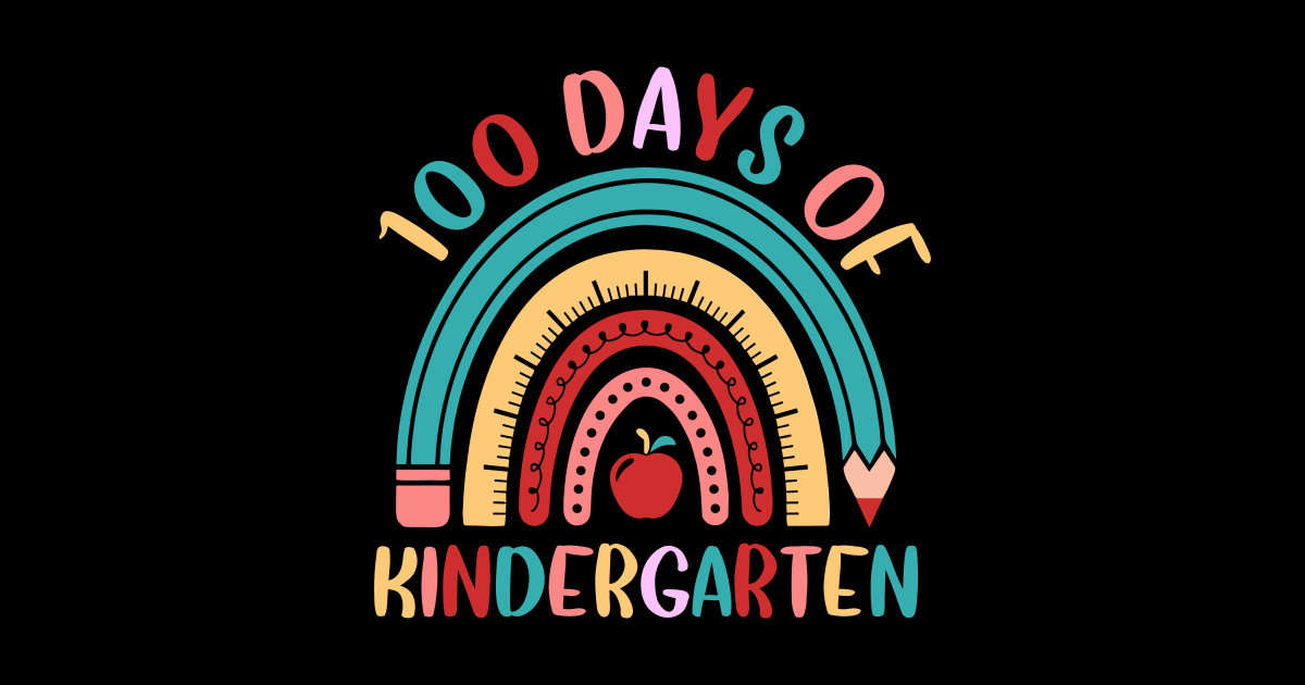100 Days Of Kindergarten Rainbow 100 Days Gift For Boy Girl Kids ...