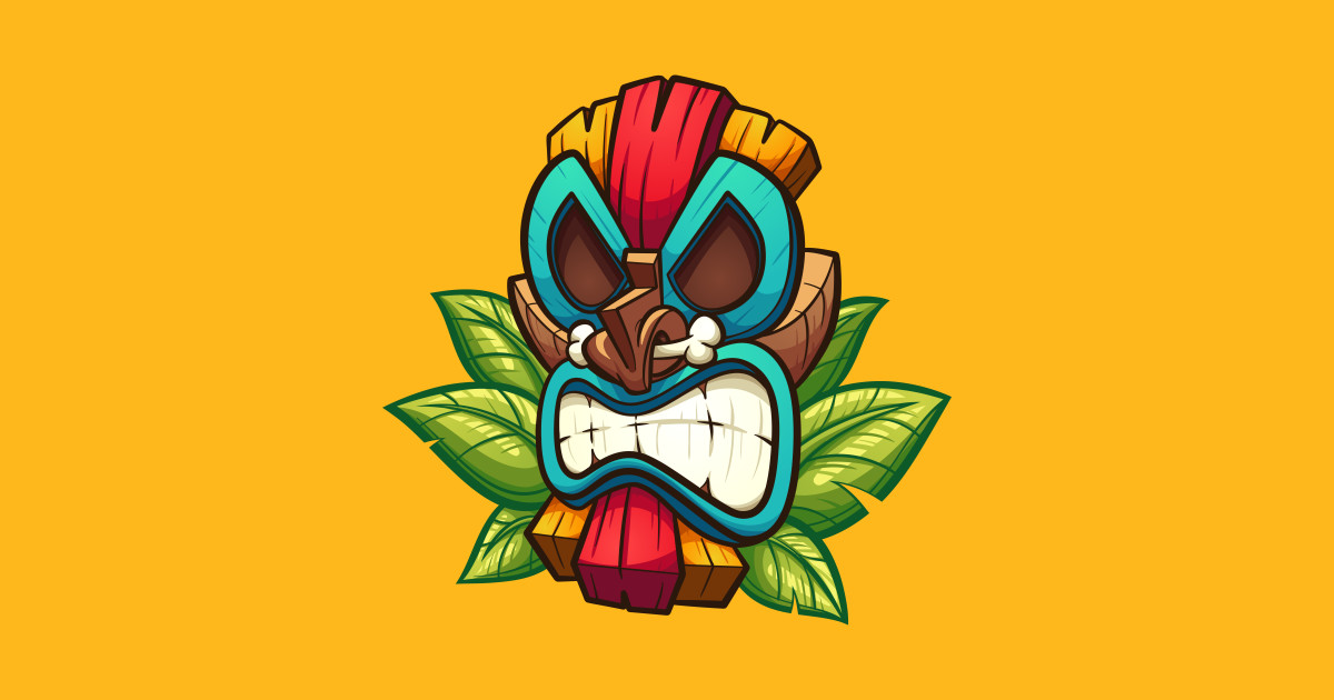 Angry tiki mask - Tiki Mask - T-Shirt | TeePublic