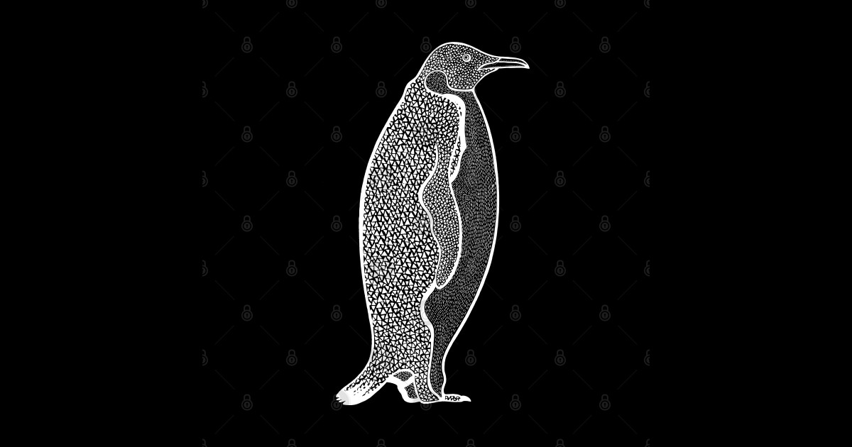 Emperor Penguin - hand drawn arctic animal design - Penguin - Sticker ...