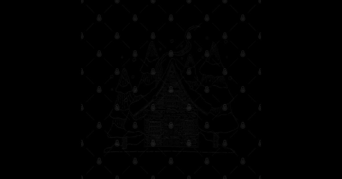 Snowy Lodge and some Trees - Snowy Log Cabin - Posters and Art Prints ...