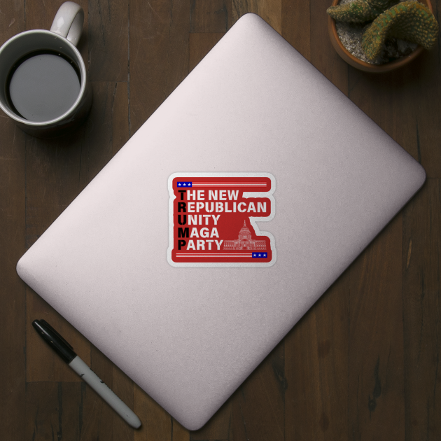 The New Republican unity Maga Party - Trump 2024 - Sticker | TeePublic