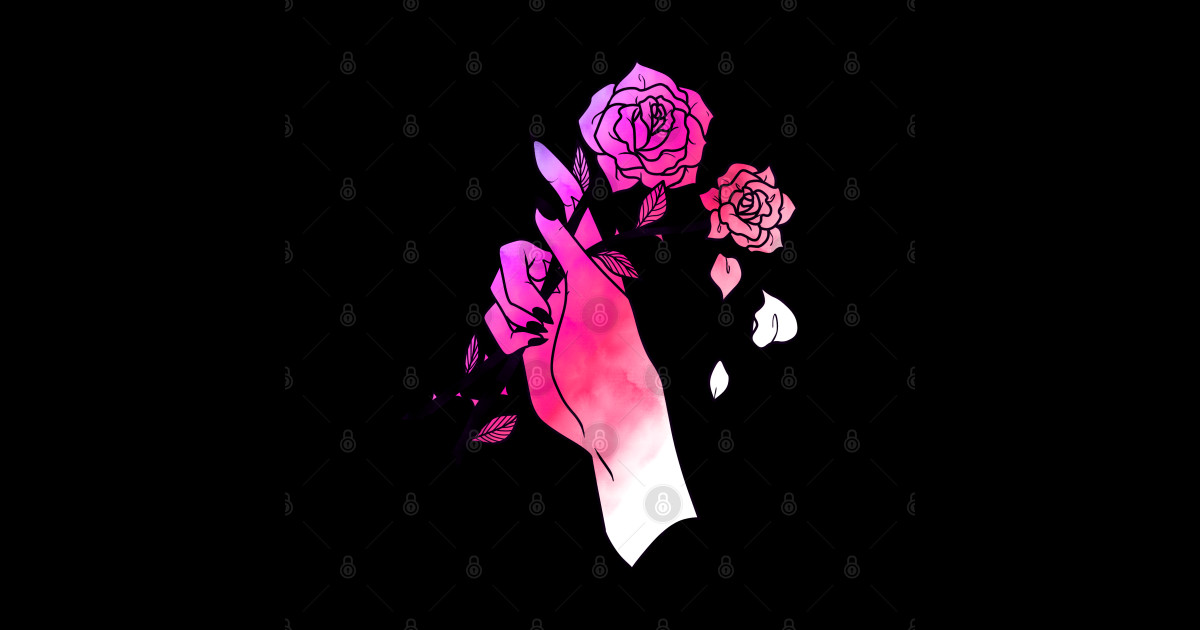 hand & rose - Rose - Sticker | TeePublic