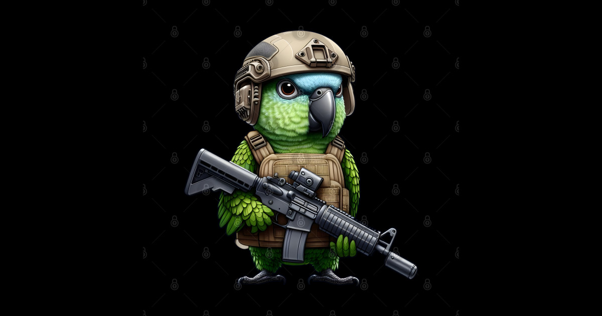 Tactical Parrot - Parrot - Sticker | TeePublic
