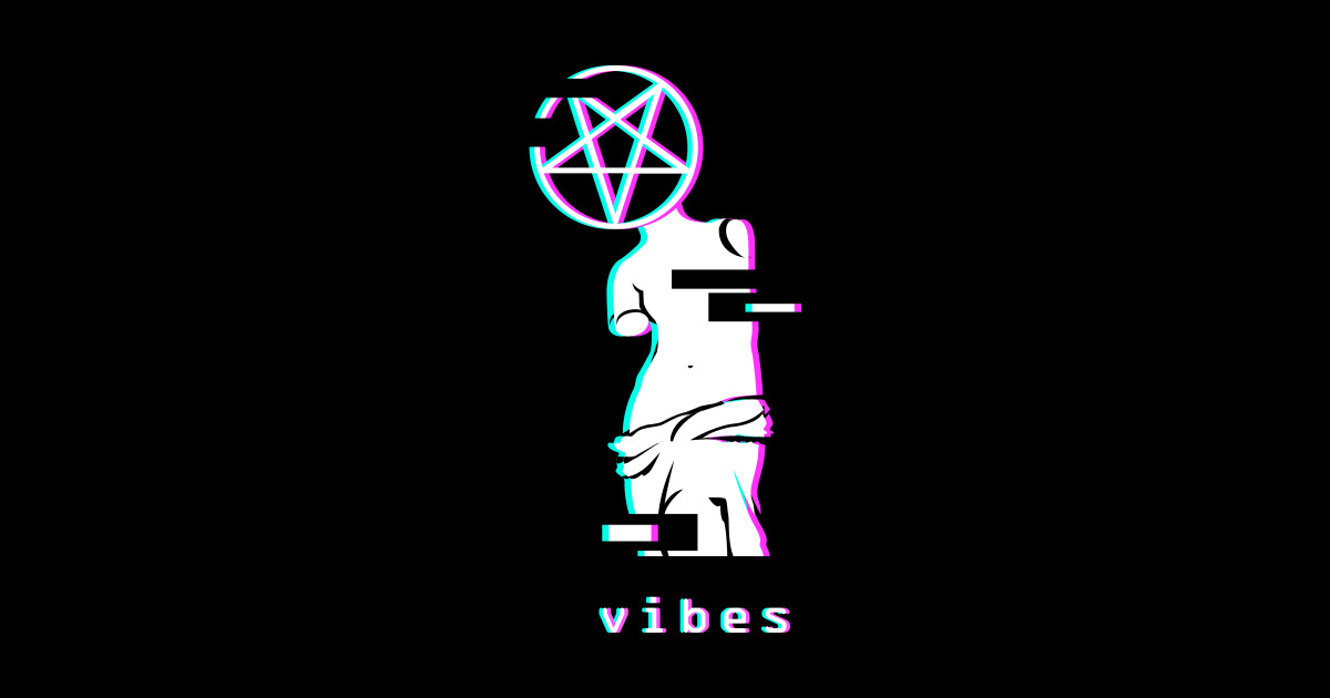 Vibes - Occult Greek Aesthetic Vaporwave - Vaporwave - Sticker | TeePublic