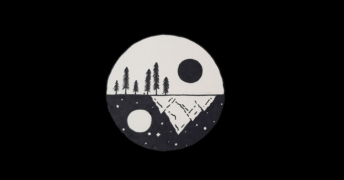 Sun and Moon - Doodle - Sticker | TeePublic