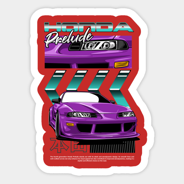 Honda Prelude Art - Honda Prelude 4th - Sticker | TeePublic