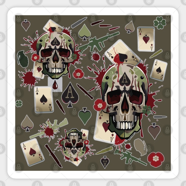 Ace Alfa Steel Skull Pattern - Ace Steel Skull - Sticker | TeePublic