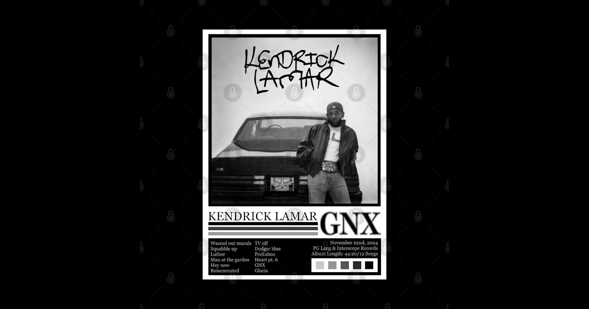 Kendrick Lamar, GNX album, art shirt design - Kendrick Lamar - Sticker ...