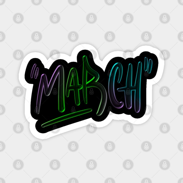 bubble letters march